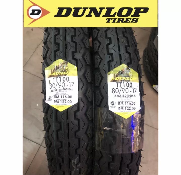 { 2023 MADE } DUNLOP TT100 Tubeless Tyre Tires 70/90-17 80/90-17 80/90 ...