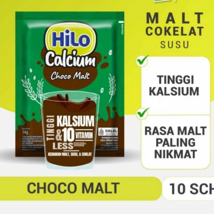 Hilo Choco Malt Hi Calsium-10 Sachet Susu Coklat Berenergi Tinggi ...