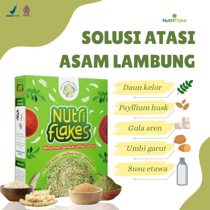 Nutriflakes Sereal Sehat Atasi Asam Lambung Umbi Garut Moringa