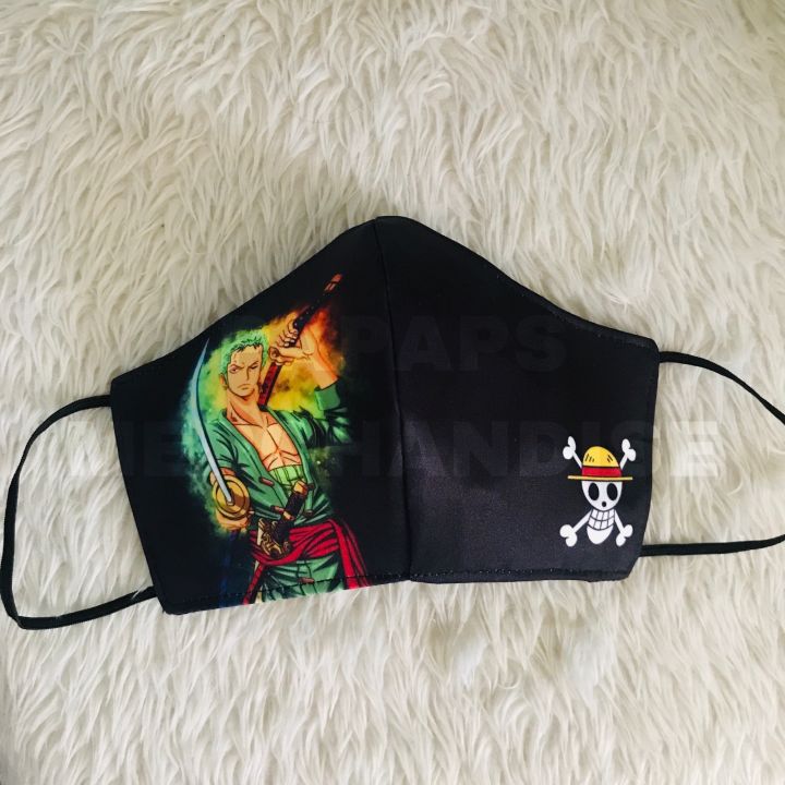 One Piece - Roronoa Zoro Anime 3Ply Washable and Fashionable Face mask ...