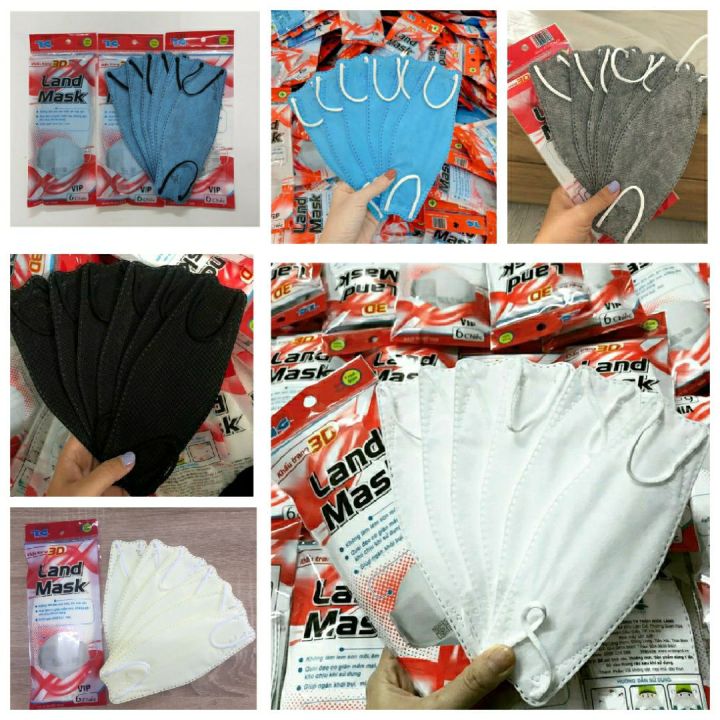 [Size Người Lớn] COMBO 10 Túi Khẩu Trang 3D Land Mask 1 Túi 6 Cái ...