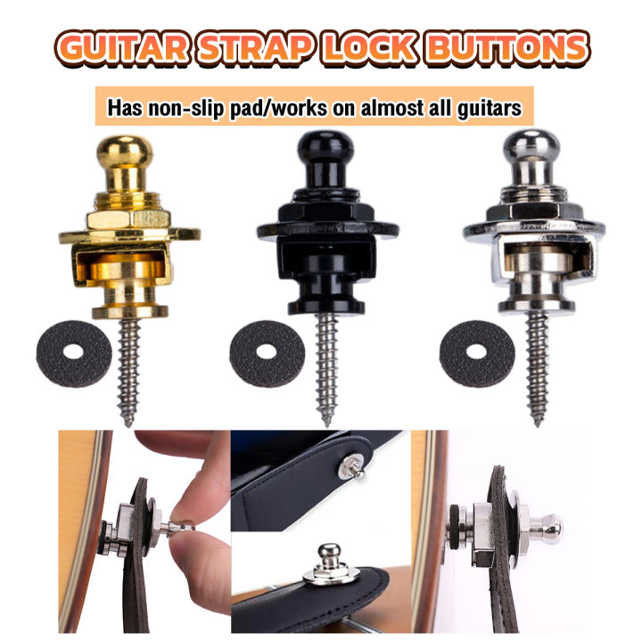 Jozoo Guitar Strap Lock Buttons Quick Release Strap Locks Retainer ...