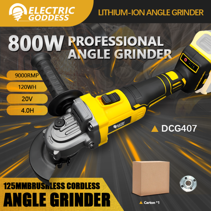 Electric Goddess 100/125mm Angle Grinder DCG407 Brushless Metal Cutting ...