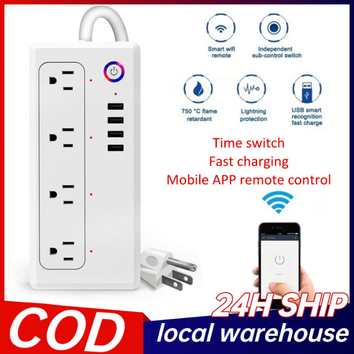 [One year warranty] Wifi Smart Power Strip Socket 1.5m Extension Cord ...