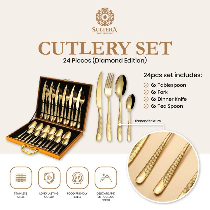 Cutlery Set 24pcs Sultera New Diamond Edition Exclusive SULTERA ...