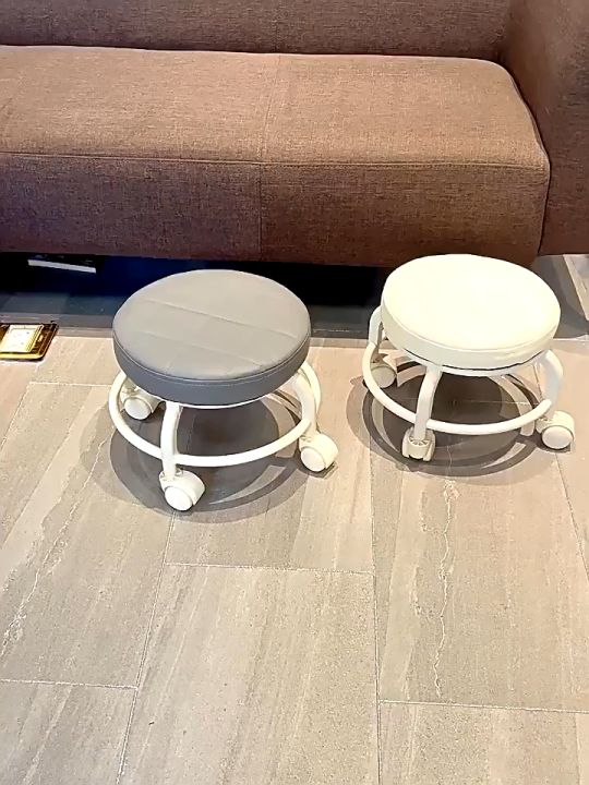 OTA- Pulley Moving Stool Backrest Small Chair With Wheel Pulley Small ...