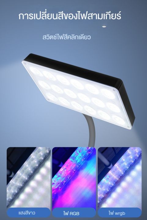 Fish tank clamp light LED full spectrum three level variable light ...