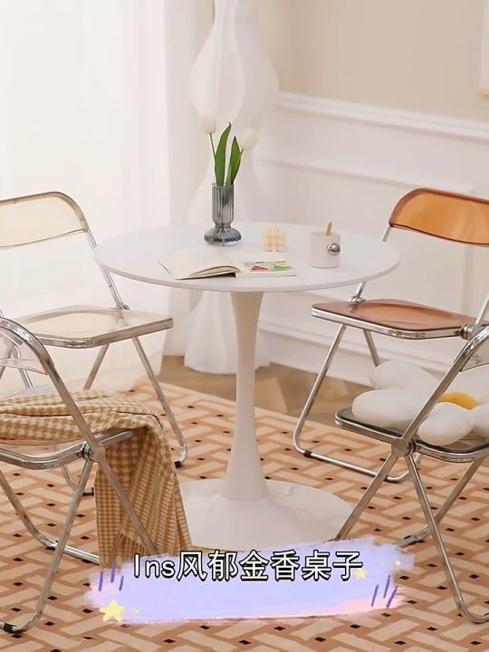 Meja Makan Nordic White Round Table/Dining Table/ Coffee Table/Nordic ...