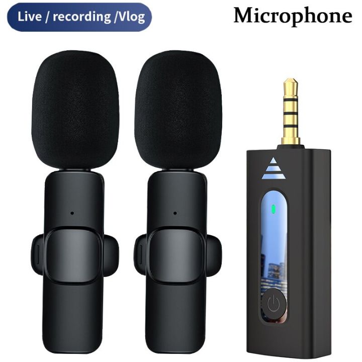 K35 Wireless Clip Microphone Adaptation Speaker 3.5 MM Holes Camera For ...