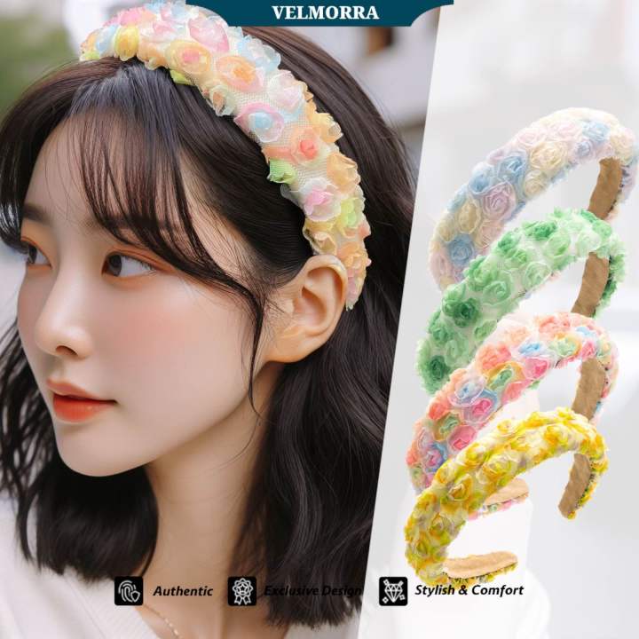 Velmorra Headband Lantana Bando Korea Garden Taman Bunga Mawar Elegan ...