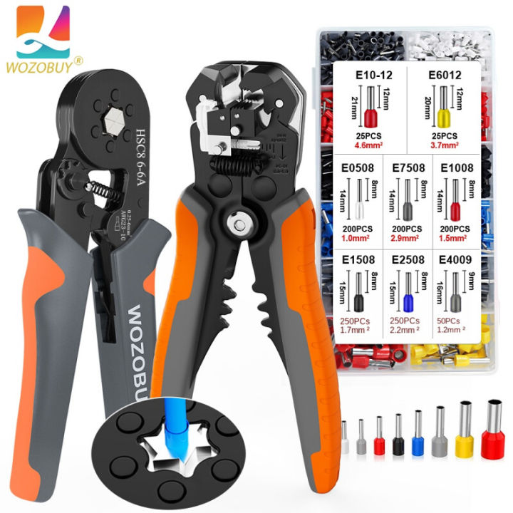 Ferrule Crimper Tool,Ratchet Crimping Tool Kit-Wire Stripper & Crimper ...