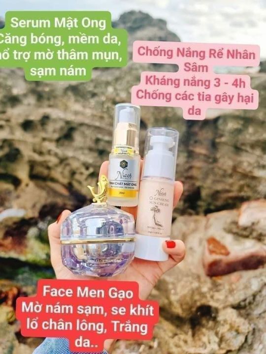 Set 3in1 Serum Tinh Chất Mật Ong+Kem Chống Nắng Rễ Sâm+Kem Face Cấy ...