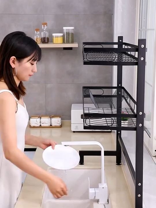 Double layer Stainless Steel Sink Dish Rack Rak Dapur Rak Sinki Dapur ...