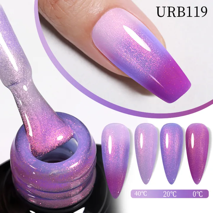 Sơn Gel Bóng Mượt UR SUGAR 7ml, Chai Thủy Tinh, Màu Tím Nhũ, Lớp Nền ...