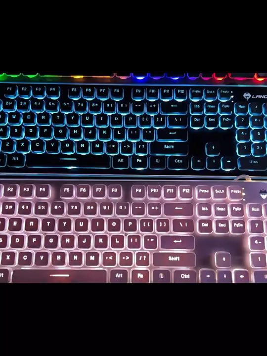 LANGTU L1 Wired Membrane Keyboard Metal Panel Office & Gaming LED ...