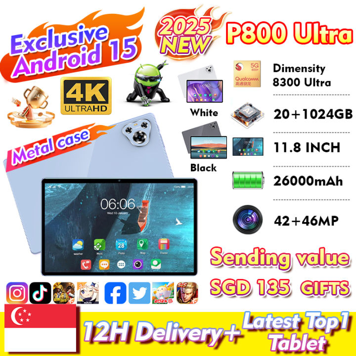 🔥SG Stock+Best Tablet🔥2025 New Upgrade P800Ultra 11.8 inch Dimensity ...