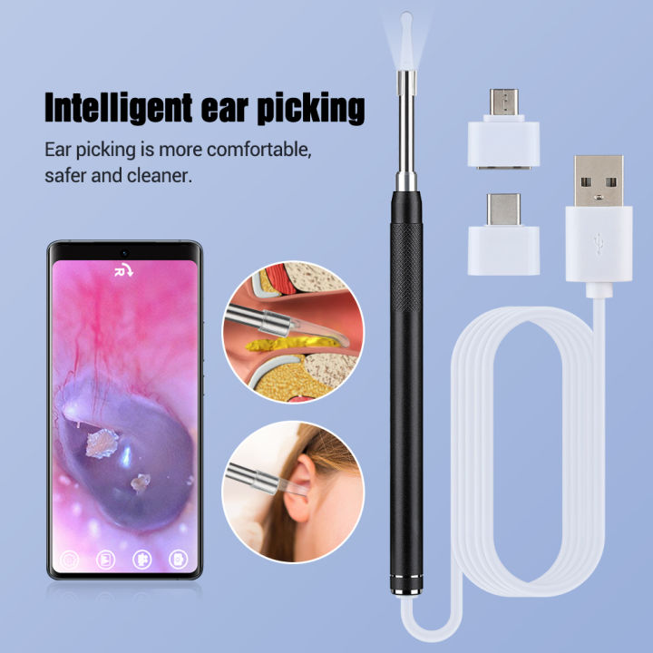 Visual Ear Picker 3-in-1 Luminous Earpick Tool Rotating Ear Spoon Light ...