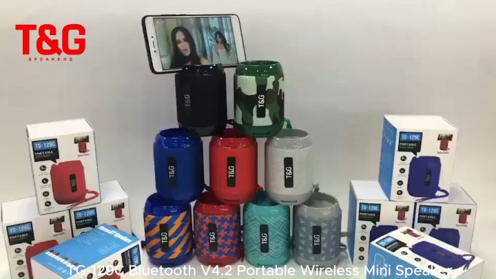 T&G TG-129C Bluetooth V4.2 Portable Wireless Mini Speaker with TF Card, USB, FM Radio Function ...