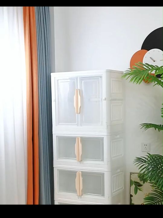 THE L65cm 2 Doors Wardrobe Storage Cabinet Storage Transparent Storage ...