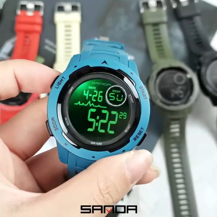ศูนย์ไทย ส่งไว นาฬิกาข้อมือ Sanda 2025 นาฬิกาข้อมือผู้ชาย Sport Digital & Analog Multiple ...
