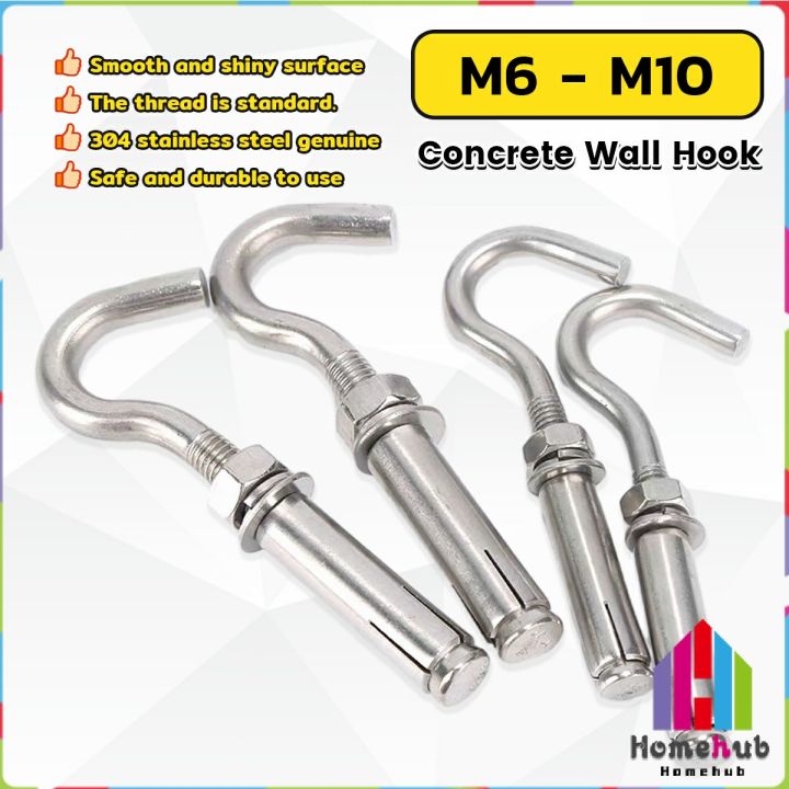 HB Heavy Duty Concrete Hook 304 Stainless Steel M6 M8 M10 Expansion ...