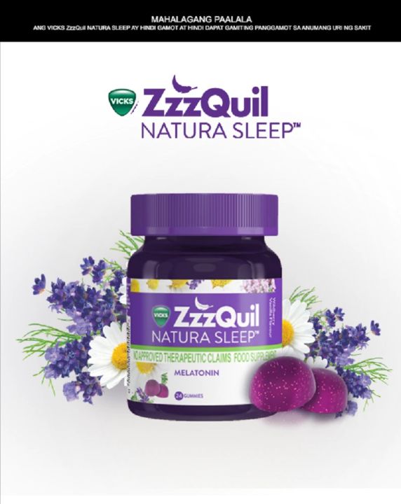 Vicks ZzzQuil Natura Sleep Melatonin (24 Gummies) | Lazada PH