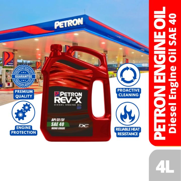 PETRON REV-X HD 40 Diesel Engine Oil SAE 40 (4 Liters) - 9921 petron ...