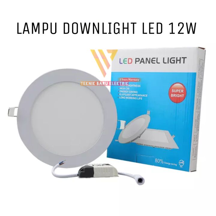Lampu Downlight LED Panel 12W Putih 12 W Watt 12Watt Tipis Bulat Inbow Putih | Lazada Indonesia