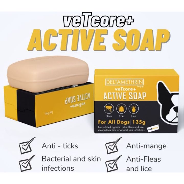Vetcore+ Active Soap (Deltamethrin) 135g & Odor Magic Spray 250ml ...