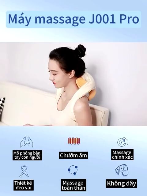 Máy massage cổ vai gáy J001 pro điều khiển từ xa qua app Mihome, massage toàn thân cải thiện sức ...