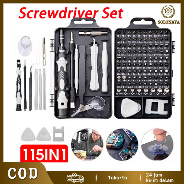 Tools Kit Set Obeng 115 in 1 Reparasi Smartphone Laptop Precision /obeng set komplit serbaguna ...