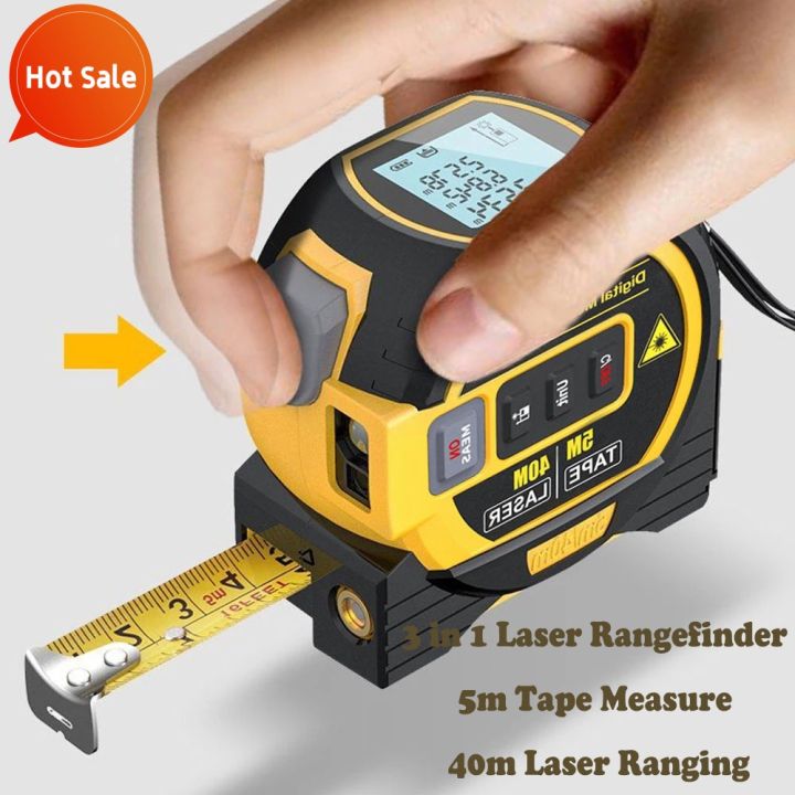 Seesii 3 in 1 Laser Rangefinder 5m Tape Measure 40m/60m High precision ...