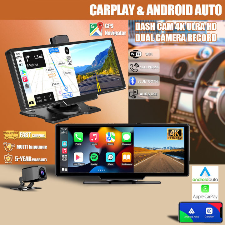 เซ็นเซอร์วัดแสง Carplay ไร้สายความละเอียดสูง4K 10.26นิ้วระบบนำทาง Wifi สำหรับรถ Gps บันทึกคู่ ...