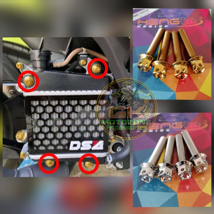 HENG Radiator Bolt for Nmax v1, v2, v2.1 / Aerox v1, v2 (4 pcs) | Lazada PH