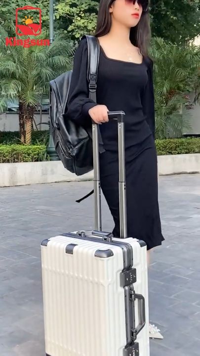 Valy Hành Lý Nam Khung Nhôm Vali Va Li Khóa Tay Kéo Vali Da Du Lịch Lên ...