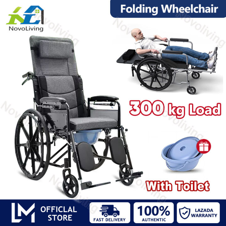 Novoliving Portable Foldable Wheelchair Wheel Chair for Senior ...
