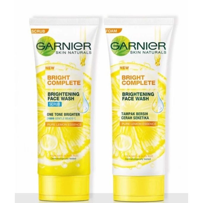 GARNIER Bright Complete Face Wash 100ml | Garnier Serum 20ml | Lazada ...