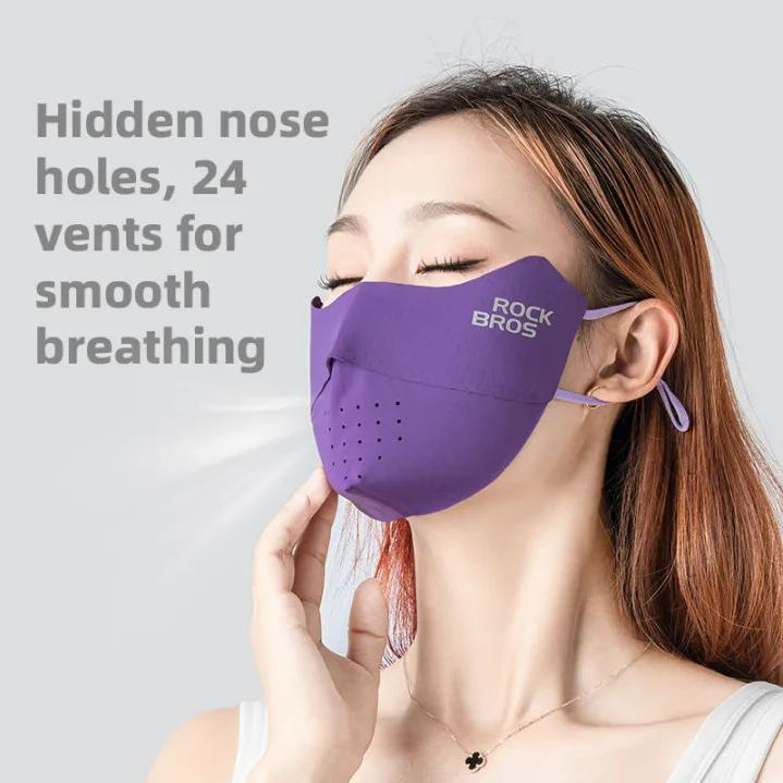 ROCKBROS UV Protection Face Mask Ice Silk Adjustable Face Cover ...