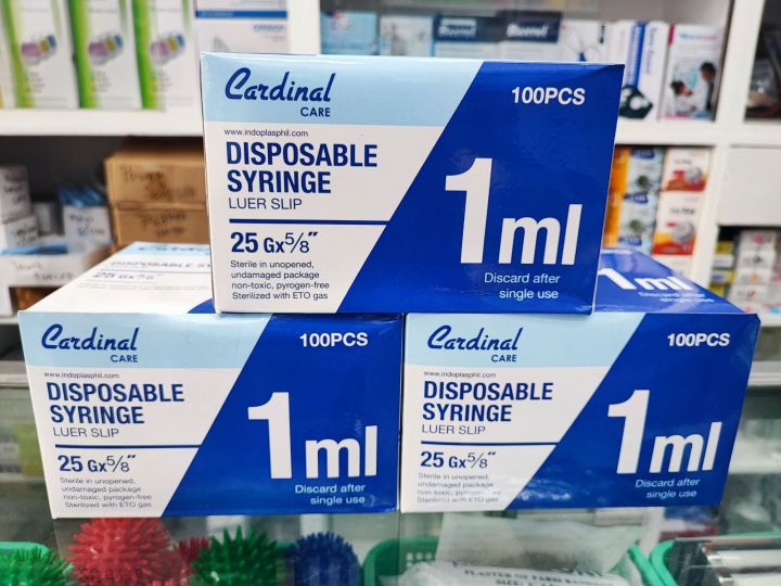 Disposable Syringe 1ml - 25G x 5/8" (Cardinal) 100 Pcs - Medical ...