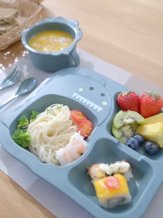Sweetybayi Children Dish Plate set kids Training Bowl Child Dinosaur ...