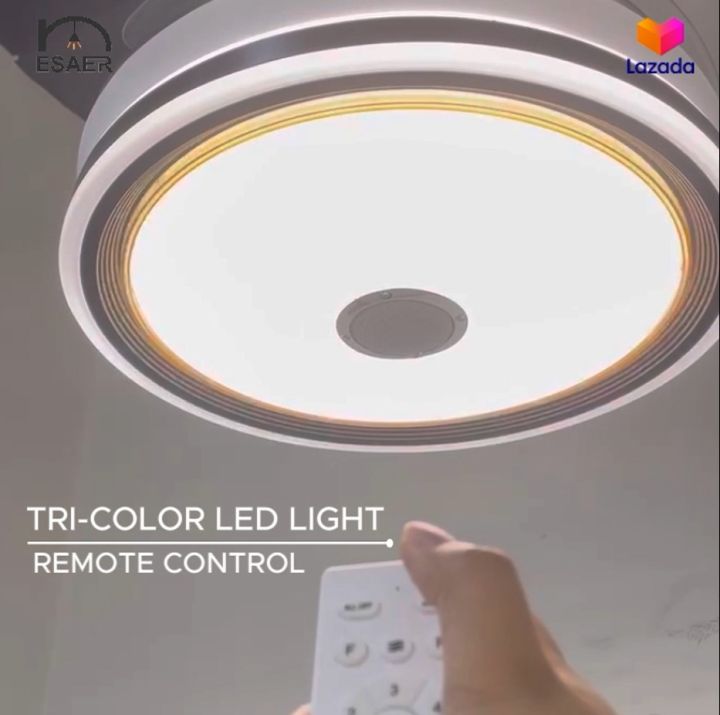 ESAER Panama Remote Controlled Dimmable LED Modern Ceiling Fan Light ...