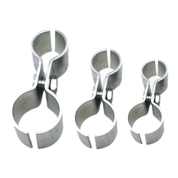 Double Tube Clamp Pipe Holder Two-Piece Cross Type Stainless Steel ...
