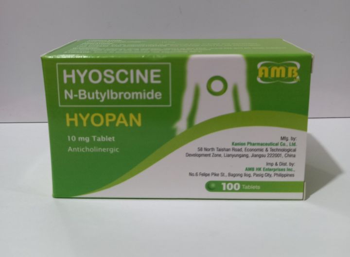 HYOSCINE TABLET 10mg HYOPAN ANTICHOLINERGIC (FOR CRAMPS AND ABDOMINAL ...