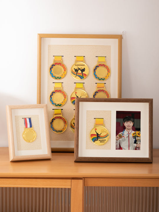 Medal Stand Storage Box Keep Medal Glass Photo Frame Marathon Medal ...