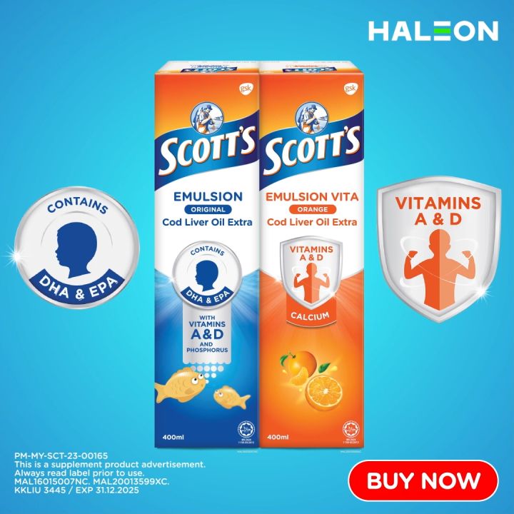 Scott's Emulsion Cod Liver Oil, Vitamin A&D and Calcium, Children ...