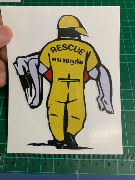 Sticker Rescue Team Rescue man sticker car motor thailook style | Lazada