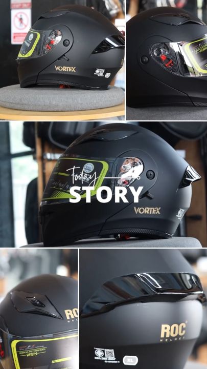 ROC HELMETS รุ่น VORTEX หมวกกันน็อคเปิดคาง แว่นด้านใน 2 ชั้น ทรงสปอร์ต ...