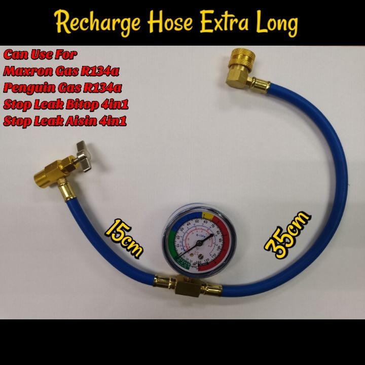 R134A Recharge Measuring Hose Refrigerant Charging Pipe with Gauge | Lazada