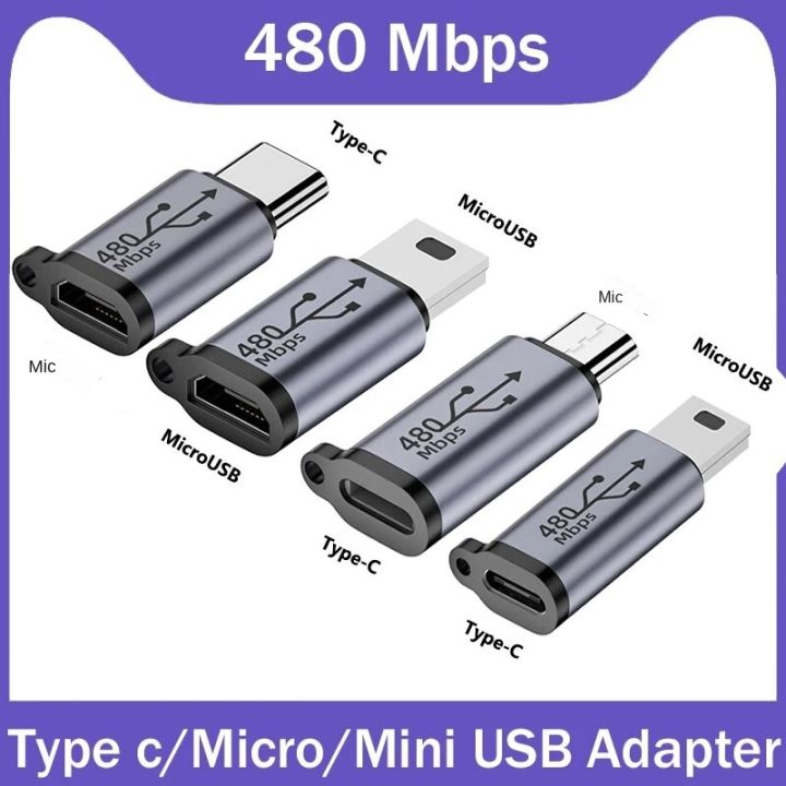 TypeC Female to Mini USB/Type C Female to Micro USB/Micro USB Female to ...