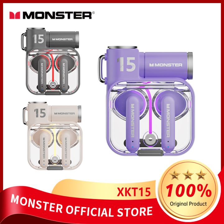 Monster XKT15 Wireless Earbuds Bluetooth Game Headphones Deep Bass Low ...